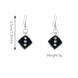 Just Follow 8 Pairs 3D Dice Earrings Funny Weird Earrings Aesthetic Cool Quirky Cute Kawaii Drop Dangle Earrings Costume for Women (8 Pairs)