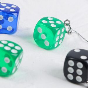 Just Follow 8 Pairs 3D Dice Earrings Funny Weird Earrings Aesthetic Cool Quirky Cute Kawaii Drop Dangle Earrings Costume for Women (8 Pairs)