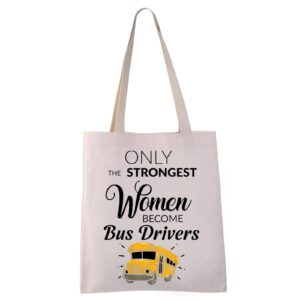 vamsii bus driver tote bag bus driver appreciation gifts for women funny bus driver gifts shoulder shopping bag (wt-bus driver tote)