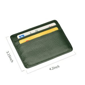 EASTNIGHTS Credit Card Holder Slim Wallet Leather Minimalist Wallet with ID Window (Green)