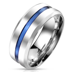 LaRaso & Co His Hers TRIO Wedding Set CZ Bridal Band Engagement Ring Set Him Her Thin Blue Line