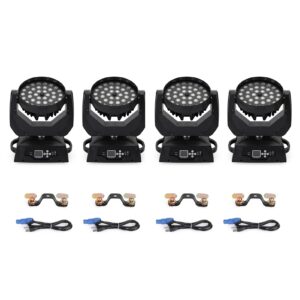 areyourshop 4pcs 360w moving head light, stage lights 36 x 10w rgbw 4in1 led zoom moving head 360w wash stage light dmx 15ch for party stage