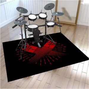 non slip soundproof drum mat thickened rectangle carpet professional musical instrument bass drum snare blanket electronic drum kit rugs(size:80 * 120 cm,color:005)