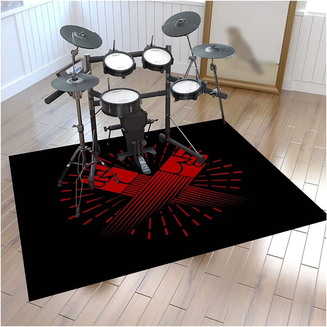 Non Slip Soundproof Drum Mat Thickened Rectangle Carpet Professional Musical Instrument Bass Drum Snare Blanket Electronic Drum Kit Rugs(Size:80 * 120 cm,Color:005)