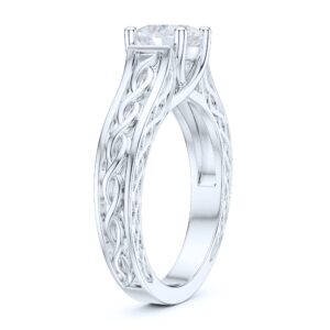 PRSTANI Sterling Silver Twisted Infinity Patterned 1CT Simulated Round Brilliant Cut Diamond Solitaire Promise Engagement Ring (7)