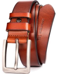 wolfant full grain leather belt,100% italian real solid leather