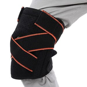 knee sleeve, orange and black knee brace sports protection for sports sprain for ligament injury for arthritis for meniscus injury