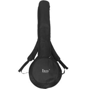 banjo gig bag banjo case: black kmise carrying gig bag interior padded hardshell for string full size resonator banjos