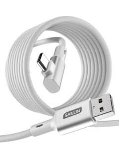 saillin link cable 16ft compatible with oculus quest 2 accessories, usb3.0 to usb c cable with 5gbps high speed data transfer and safe charging for oculus/meta quest 2/1, vr headset/steam vr/gaming pc