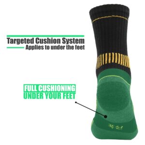 SAVER Men's Hiking & Trekking Cotton Crew Socks with Dri-Tech Moisture Wicking Control - Blisster Resistance Cousion - 4 Pairs