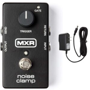 briskdrop mxr m195 noise clamp pedal bundle with power supply, green (m195psu)