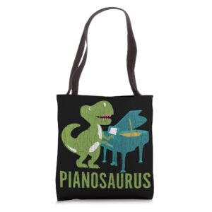 pianosaurus funny piano music player musician graphic tote bag