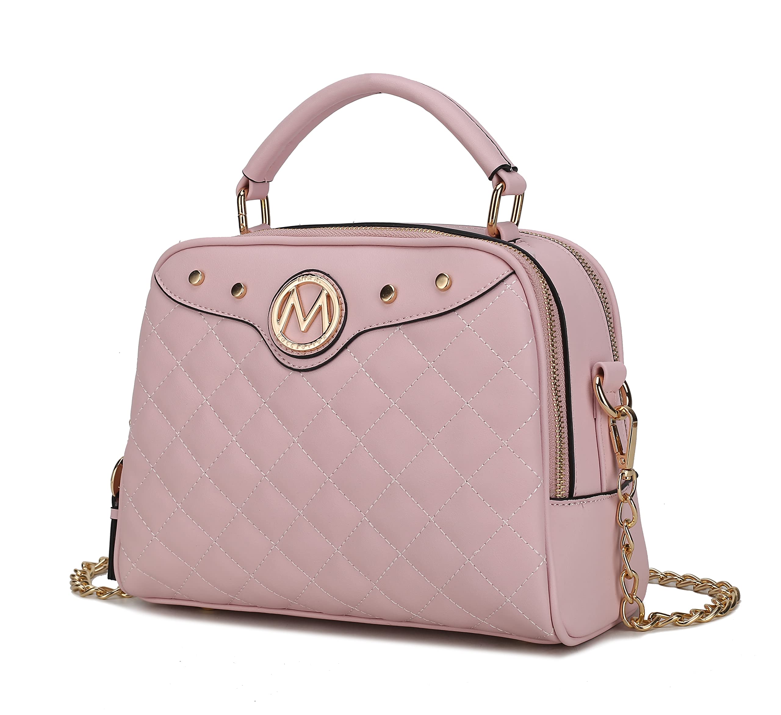 MKF Collection Satchel Bag for Women, Crossbody Handbag Top-Handle Purse Pink