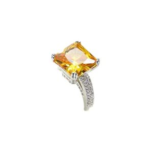 sukkccno 18k gold plated 925 sterling silver cubic zirconia super huge genuine yellow topaz gemstone woman silver wedding ring (6)