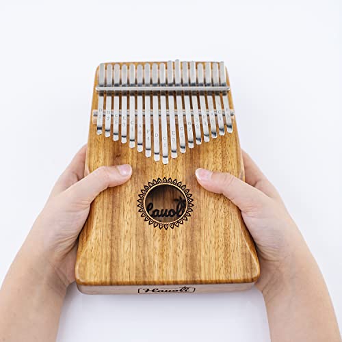 Hauoli Kalimba 17 Keys Thumb Piano with Protective Bag, Tuning Hammer and Study Instruction Artisan Newly Designed Mbira (Sandalwood)