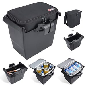 defender center underseat storage bin+portable ice chest cooler,compatible with can am defender/defender max 2016-2022 replace oem #715003446