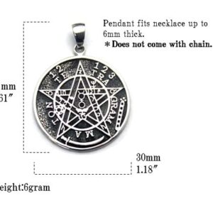 COSUMOSU 925 Sterling Silver tetragrammaton Pentacle Star Pendant Charm Eliphas Levi's Pentagram, Snake, smoke, Flower (Tetragrammaton L)