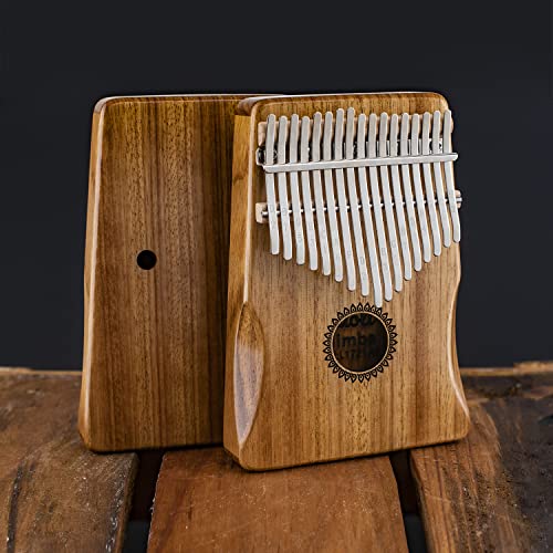 Hauoli Kalimba 17 Keys Thumb Piano with Protective Bag, Tuning Hammer and Study Instruction Artisan Newly Designed Mbira (Sandalwood)