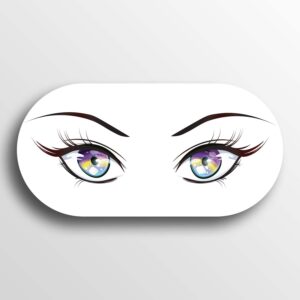 vr headset controller decal sticker -front eyes skin - black and white sexy