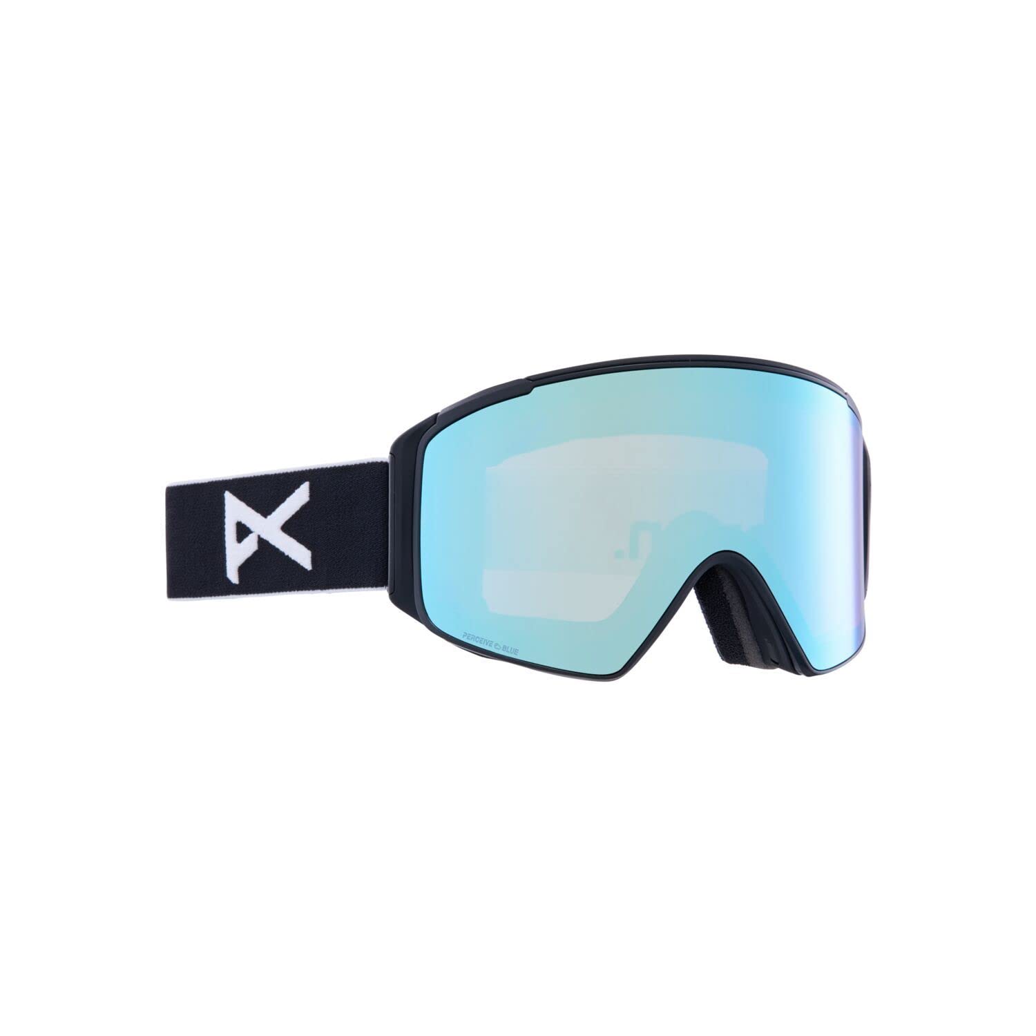 Anon M4S Cylindrical Snow Goggles + Bonus Lens + MFI® Face Mask (Frame: Black, Lens: Perceive Variable Blue, Spare Lens:Cloudy Pink)