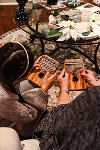 Hauoli Kalimba 17 Keys Thumb Piano with Protective Bag, Tuning Hammer and Study Instruction Artisan Newly Designed Mbira (Sandalwood)