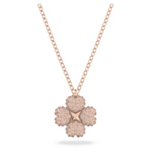 swarovski latisha pendant, flower, pink, rose-gold tone plated