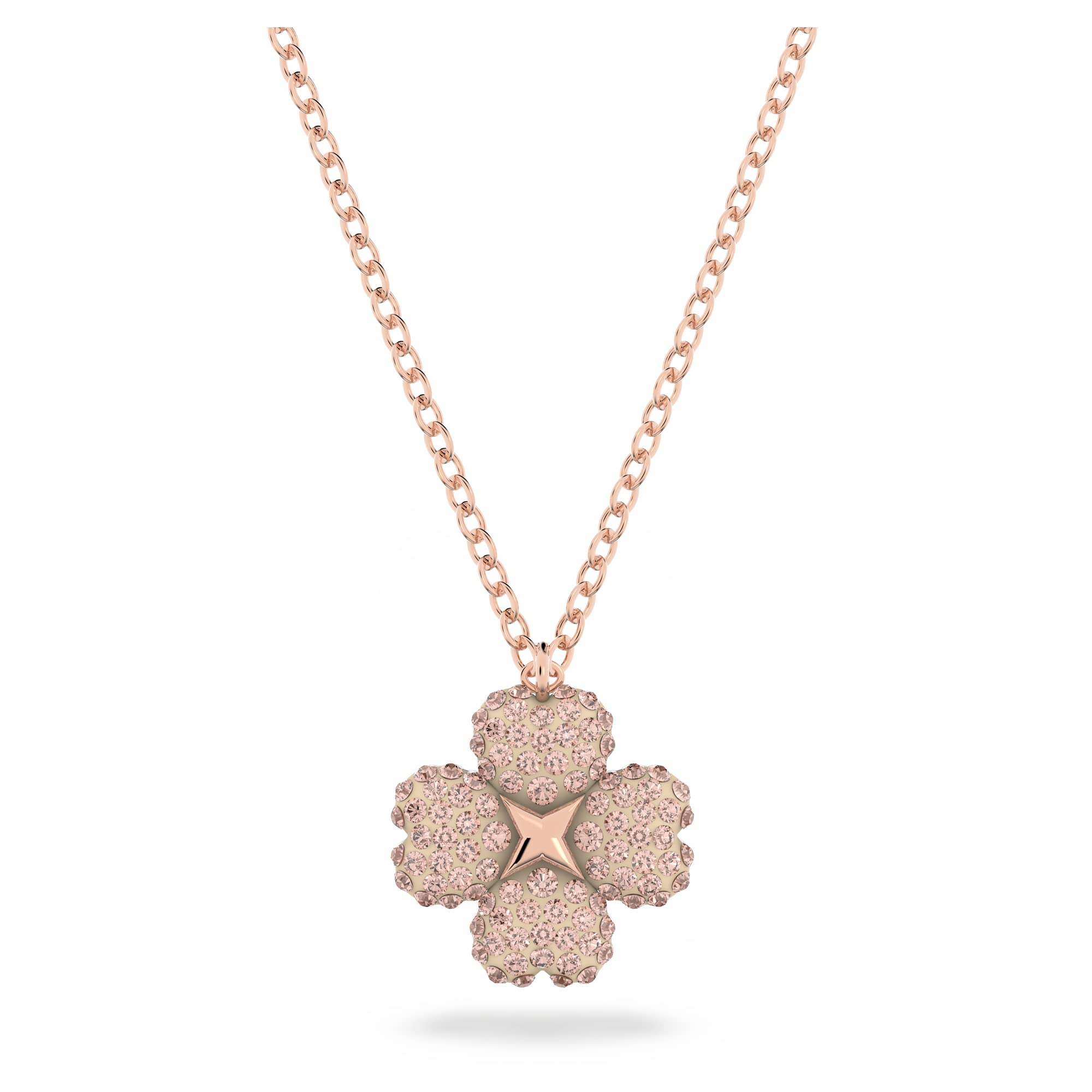 SWAROVSKI Latisha pendant, Flower, Pink, Rose-gold tone plated