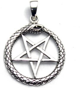 cosumosu inverted pentacle devil star 925 sterling silver pendant charm (snack)