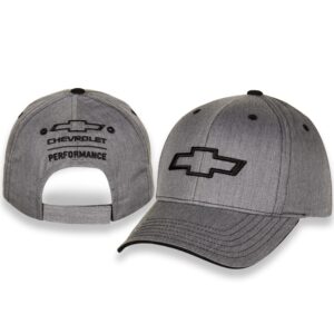 heather grey chevrolet bowtie twill hat with adjustable closure