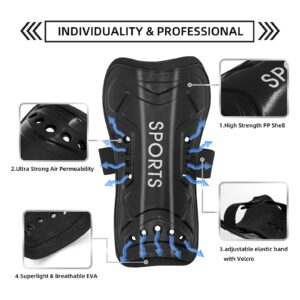 AITUSI Soccer Shin Guards for Kids Youth, Shin Pads and Long Soccer Socks for 3-15 Years Old Boys Girls Toddler Children Teenagers, Soccer Equipment for Football Games