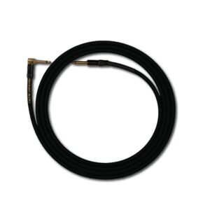 runway audio instrument cable - lowest capacitance cable on the market (15ft, straight to right angle, black-out)