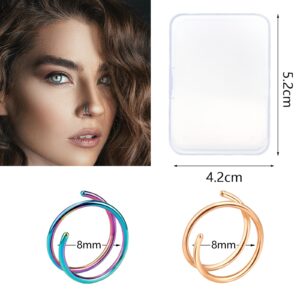 ONESING 5 Pcs 20G Double Hoop Nose Ring for Single Piercing Nose Rings Hoops Double Nose Rings for Women Nose Ring Hoop for Women Gold Nose Piercing Jewelry