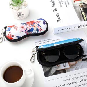 Konohan 3 Pack Sunglasses Soft Case Neoprene Zipper Glasses Case Light Portable Eyeglass Holder Case Safety Pouch Box with Belt Clip for Women Girls