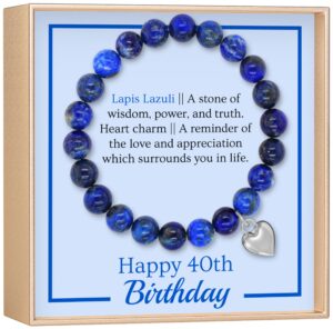 olgas gems 40 year old birthday gifts for women - milestone bracelet & meaningful message card - beautiful and unique jewelry gifts for 40th birthday woman