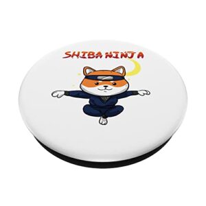 Funny Shiba Inu Uni Dog Fly Ninja Karate Master Moon Fight PopSockets Swappable PopGrip