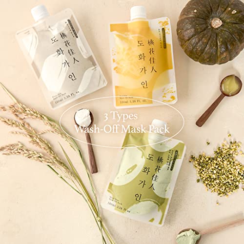 House of Dohwa, Mung Bean Wash Off Facial Mask | Domestically Harvested Ingredients, Sebum Control | Product of Korea - 3.38 fl. Oz