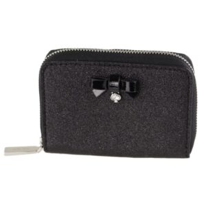 kate spade small zip around card case wallet other wrapping party glittering black