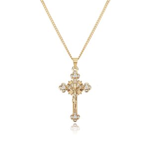 vattract cross necklace for women 18k gold plated cross pendant choker necklace