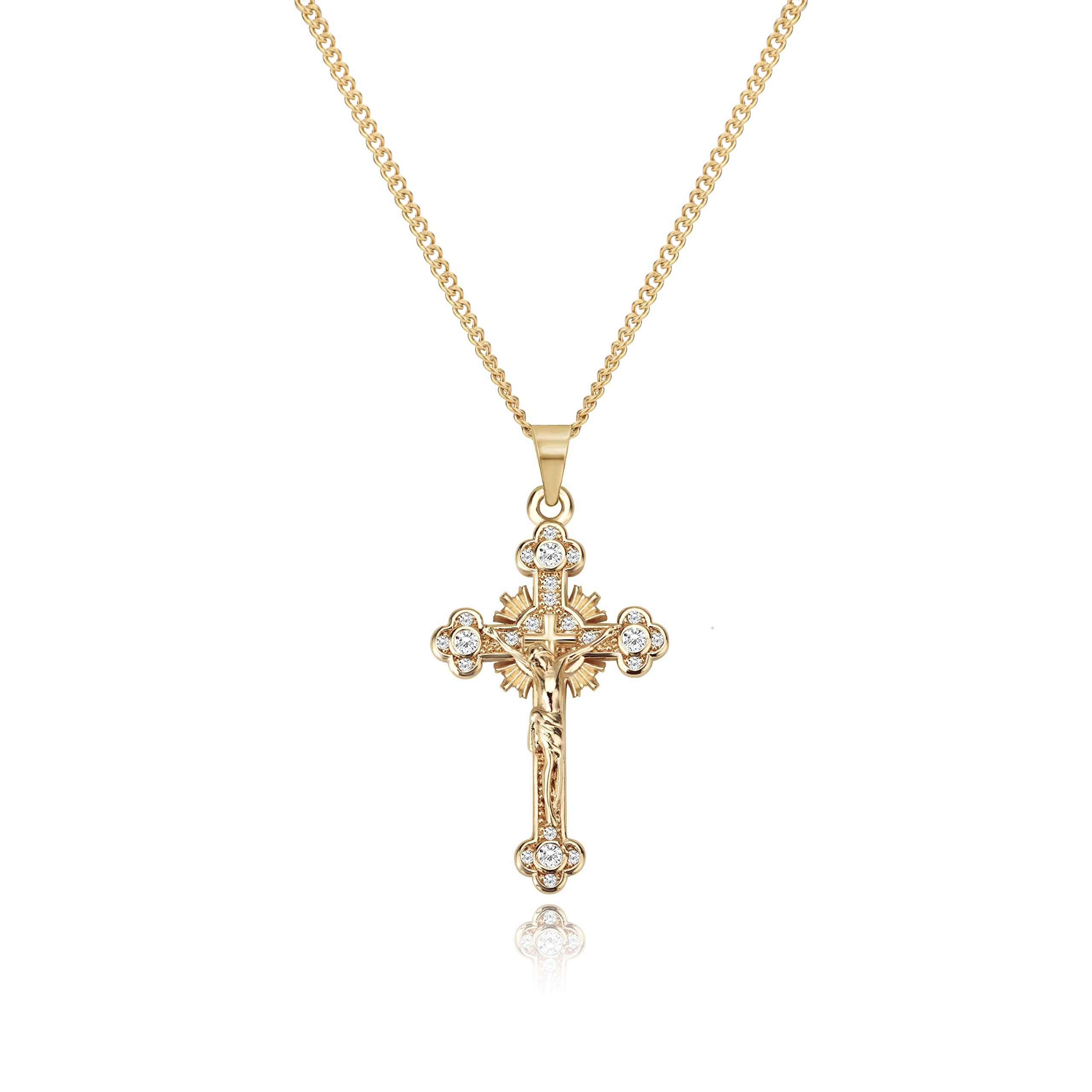 VAttract Cross Necklace for Women 18K Gold Plated Cross Pendant Choker Necklace