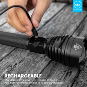 Rechargeable LED Flashlight 900,000 High Lumens, Super Bright Powerful Flashlights with 5 Lighting Modes, Waterproof Handheld Flash Light for Outdoors, Camping