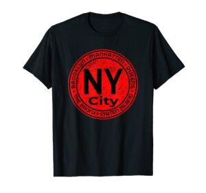 the five boroughs of new york circle souvenir gift design t-shirt