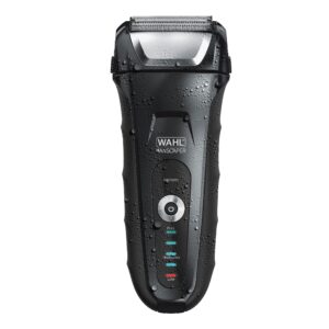 wahl manscaper lithium-ion hypoallergenic shaver with flexible titanium foils to prevent skin irritation and shaver bumps