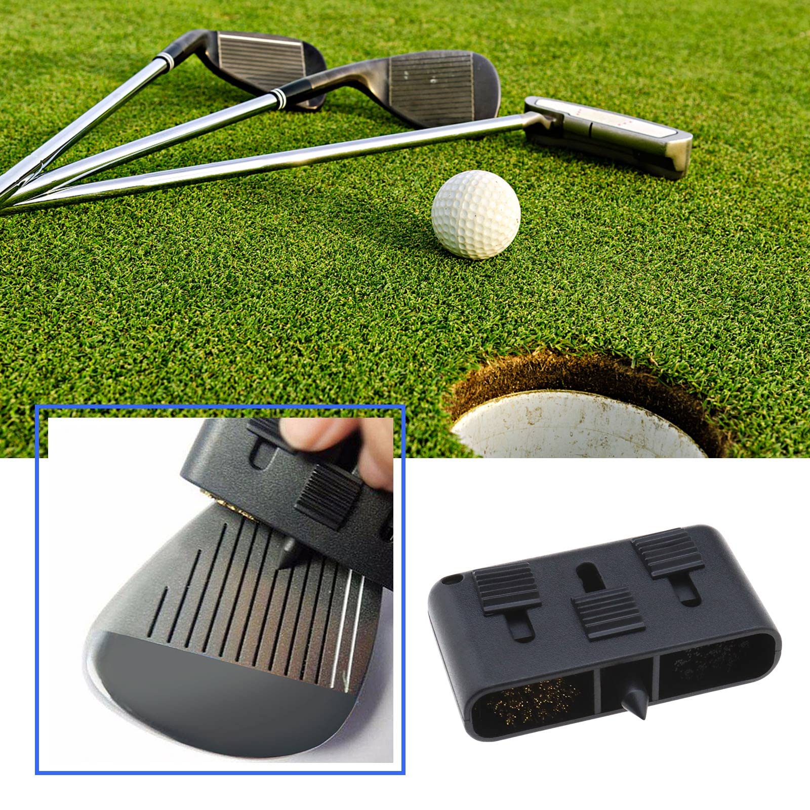 Micro Traders 4PCS 3-in-1 Golf Club Brushes Retractable Golf Slot Groove Putter Wedge Ball Shoes Cleaning Tool Pocket Sized Clean Brush