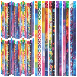 saiweilai online 100 pieces scented pencils assorted colorful pencils with eraser tops fruit elements fun pencils for classroom, student reward stationery party favors (100)