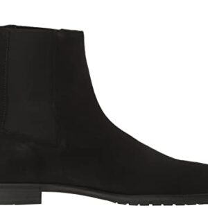 HUGO Mens Smooth Suede Pull On Chelsea Boot Hunting Shoe, Black Oil, 7.5 US