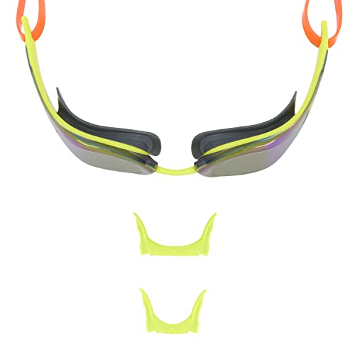 Speedo Unisex-Adult Swim Goggles Mirrored Fastskin Pure Focus, Salso/Atomic Lime/Violet Gold