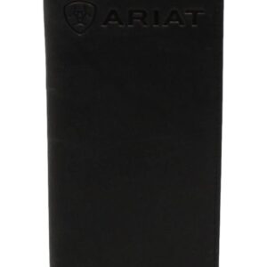 Ariat Men's Black Leather Bifold Wallet with Embossed Logo