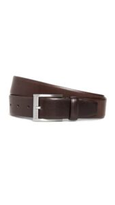 boss men's smooth leather dress belt, dark brown, one size