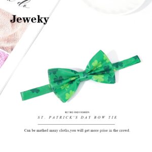 JEWEKY St. Patrick's Day Bow Tie Shamrock Clover Ties Adjustable Party Rave Clothing Accessory for Women and Men (Green)