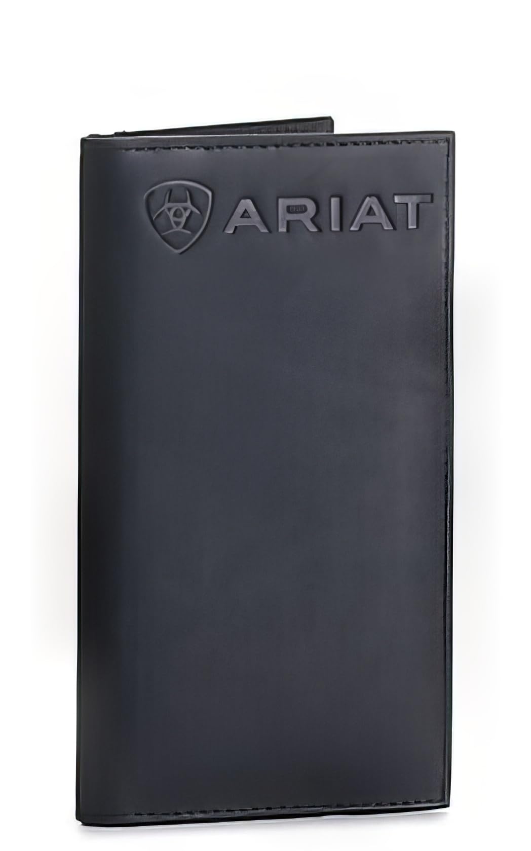 Ariat Men's Black Leather Bifold Wallet with Embossed Logo